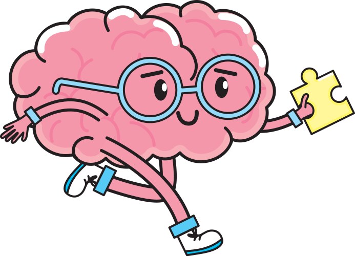 Cute brain cartoon Royalty Free Vector Image - VectorStock