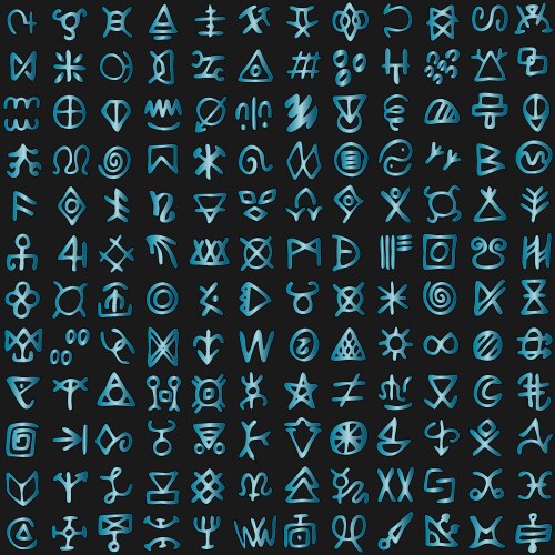 Futuristic hieroglyphs alien Royalty Free Vector Image
