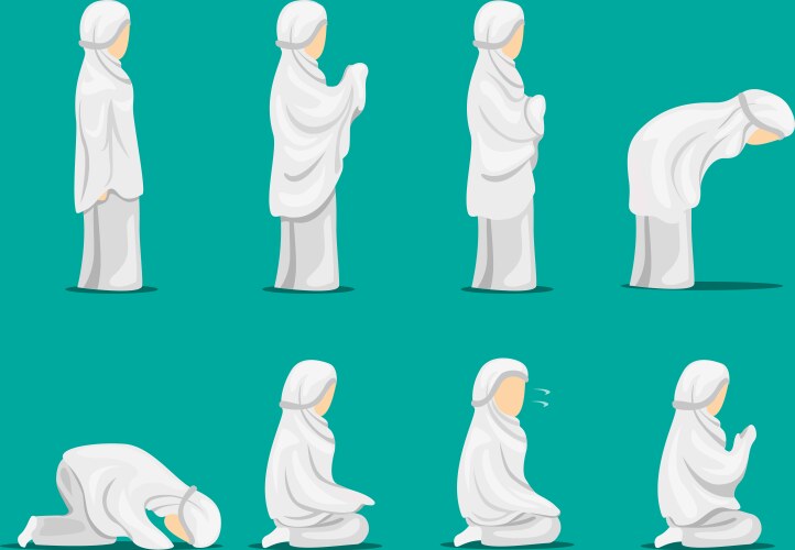 Muslim Prayer Positions Child Vector Images (36)