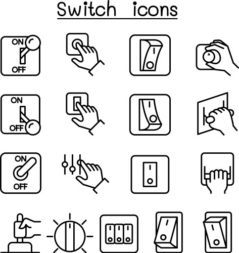 Switch icon set Royalty Free Vector Image - VectorStock