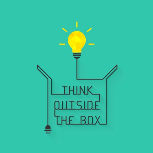 Concept of thinking outside the box Royalty Free Vector
