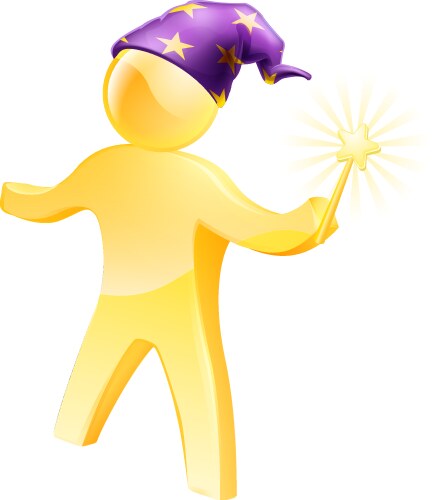 Wizard waving with magic wand collection Vector Image