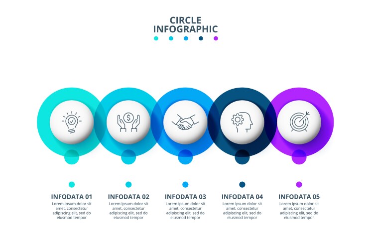 Circle infographic elements template for timeline Vector Image