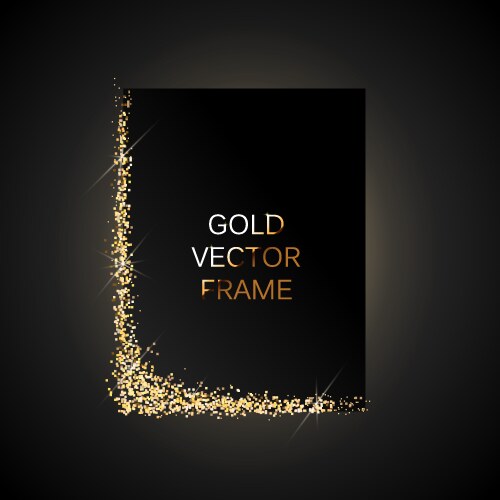 Gold glitter frame Royalty Free Vector Image - VectorStock