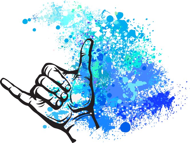 Shaka hand sign Royalty Free Vector Image - VectorStock