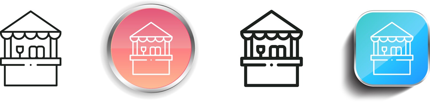 Bar icon thin linear regular and button style Vector Image