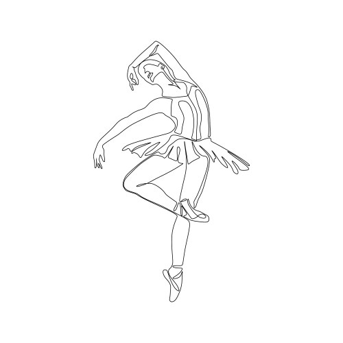 Continuous line art drawing ballet dancer Vector Image