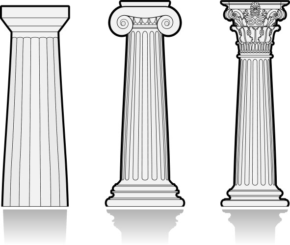 Golden greek single column in cartoon style Vector Image