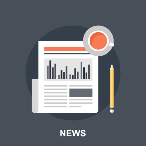 Global daily news logo flat style Royalty Free Vector Image