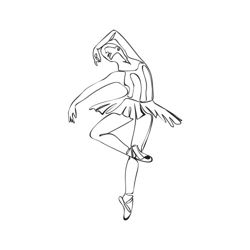 Continuous line art drawing ballet dancer Vector Image