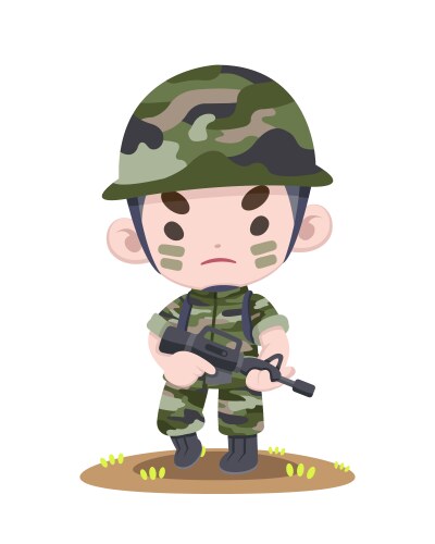 Chibi soldier Royalty Free Vector Image - VectorStock