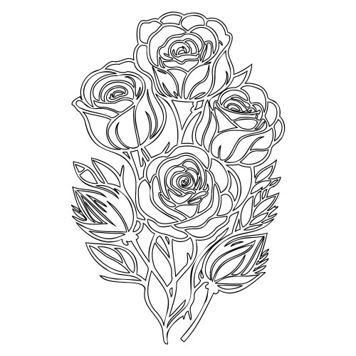 Roses flower outline sketch Royalty Free Vector Image