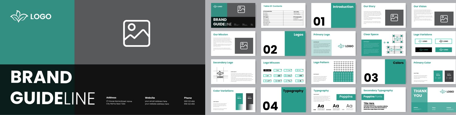 Style guide template for branding guidelines Vector Image