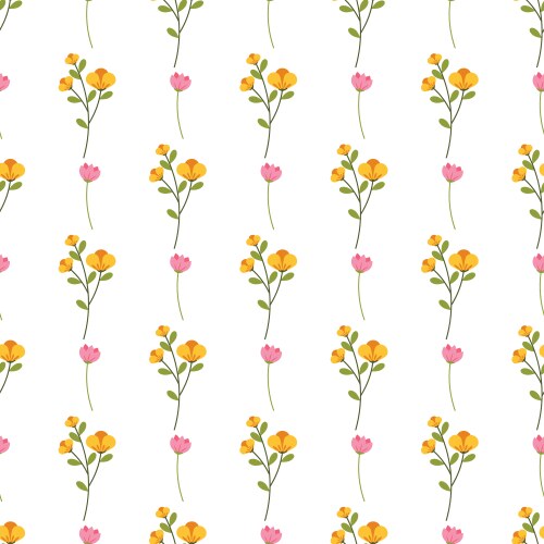Colorful hand drawn flowers seamless pattern Vector Image