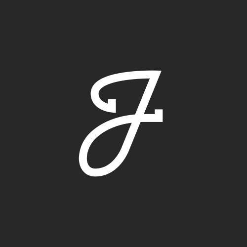 Logo j letter in isometric initial monogram black Vector Image