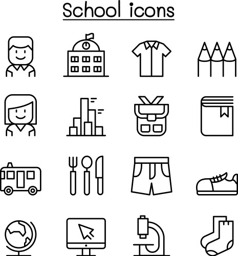 Kindergarten school education icons Royalty Free Vector
