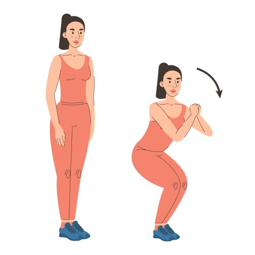 Woman Doing Squats Vector Images (over 860)