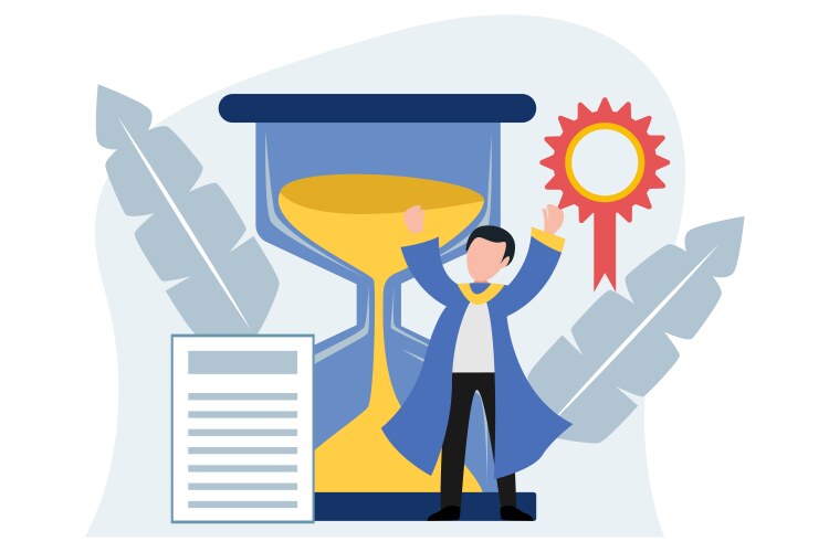 Graduation flat design Royalty Free Vector Image