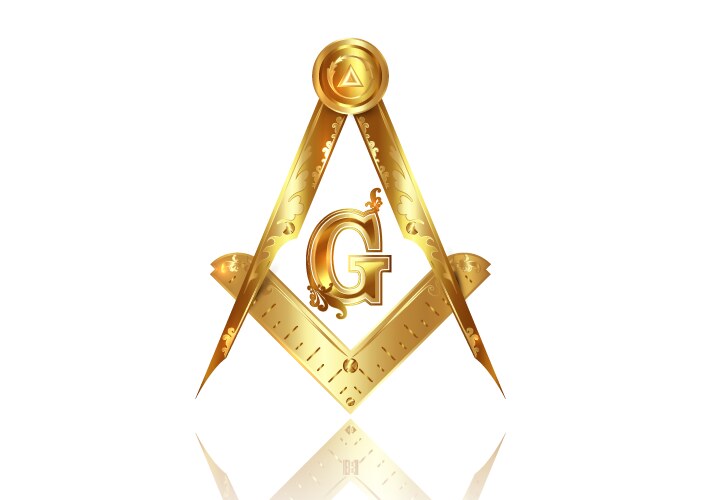 Grey masonic freemasonry emblem icon Royalty Free Vector