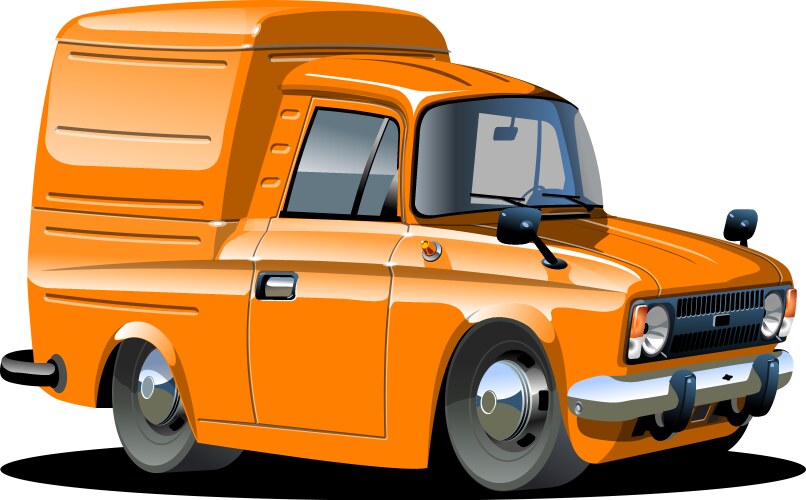 Cartoon garbage truck isolated on white background