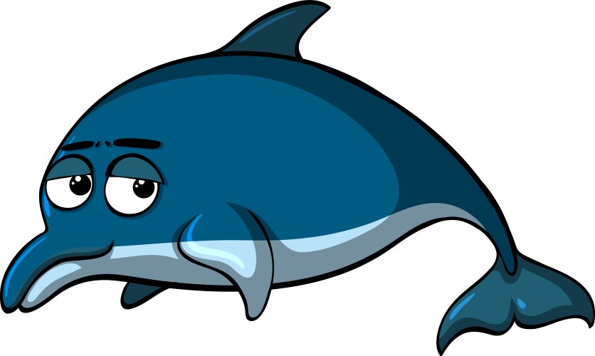 Angry dolphin cartoon Royalty Free Vector Image