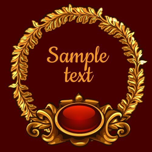 Vintage golden ornate florid frame with blank Vector Image