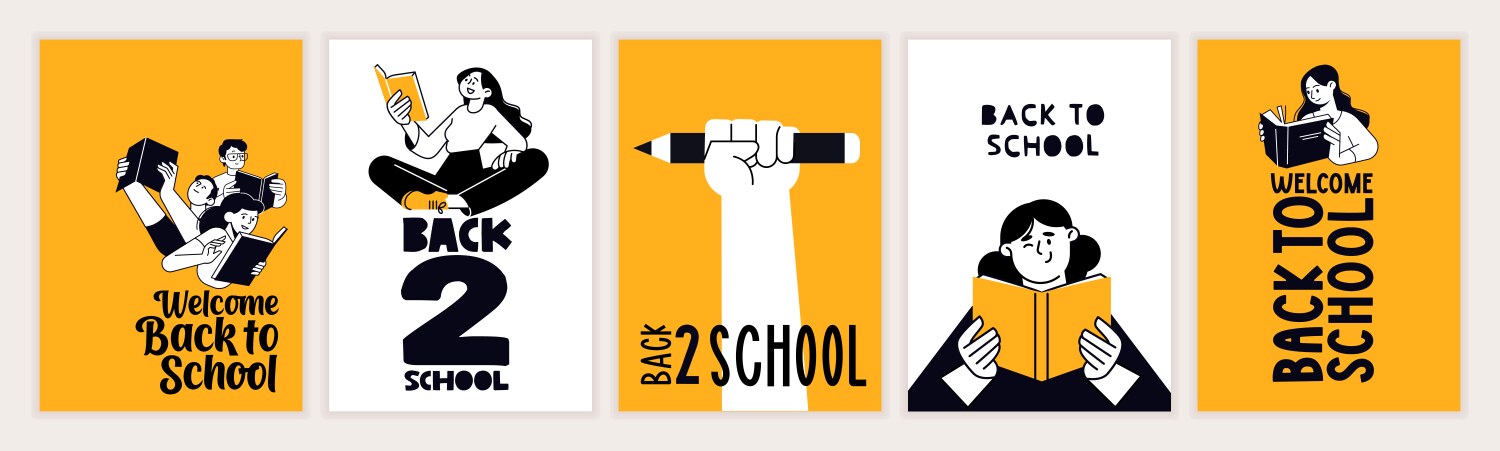 Back to school posters set Royalty Free Vector Image