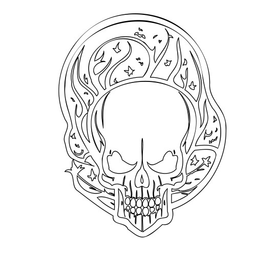 Skull halloween scary outline sketch Royalty Free Vector