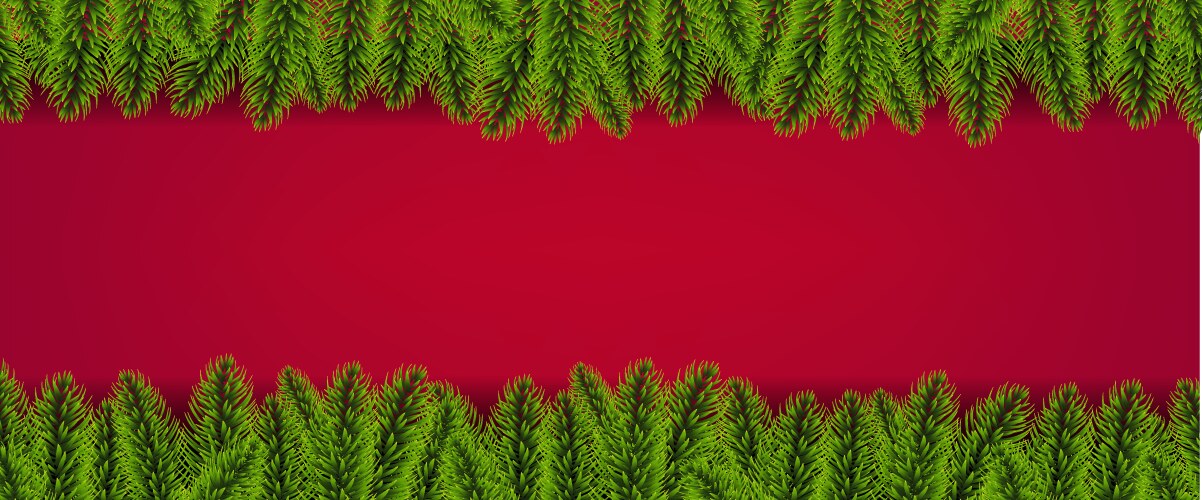 Christmas border with fir tree Royalty Free Vector Image