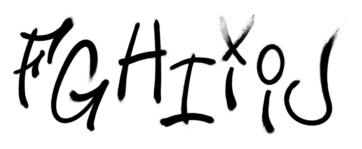 Graffiti spray font alphabet part 2 Royalty Free Vector