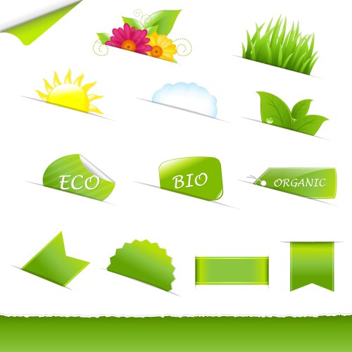 Nature symbols Royalty Free Vector Image - VectorStock
