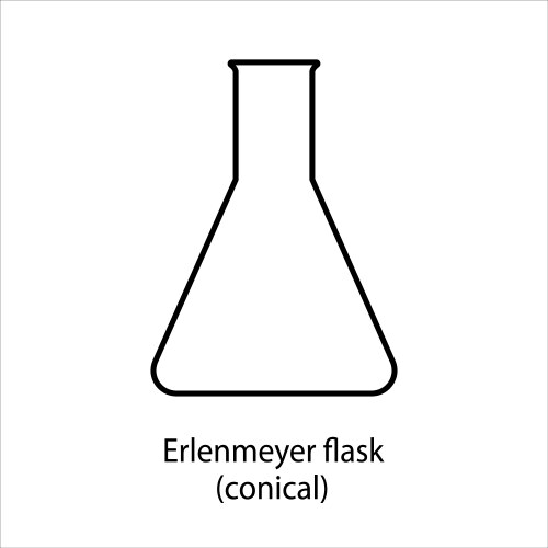 Schematic of a flat-bottomed flask Royalty Free Vector Image