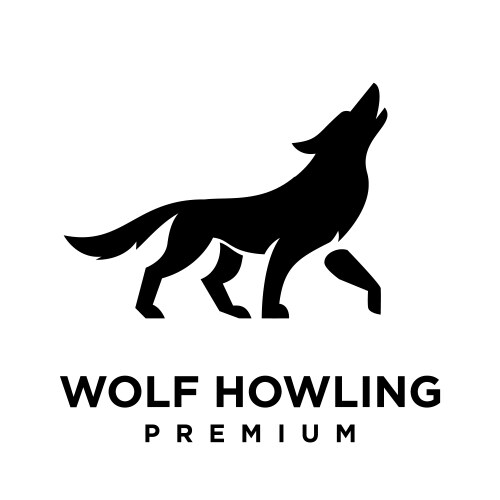 Wolf howling logo icon design Royalty Free Vector Image