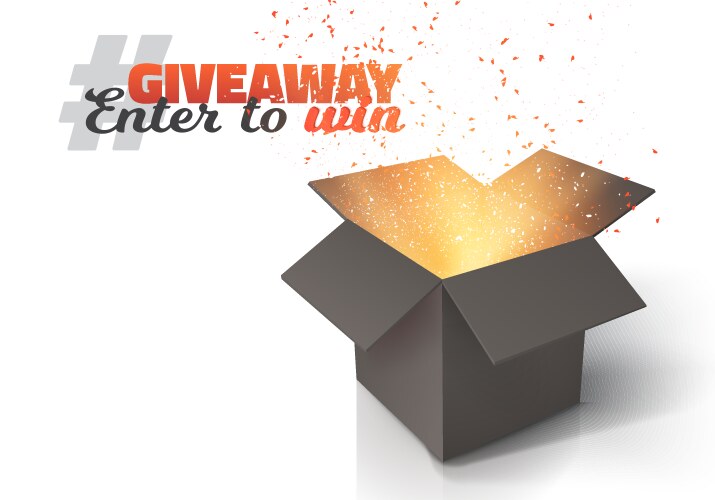 White box giveaway competition template Royalty Free Vector