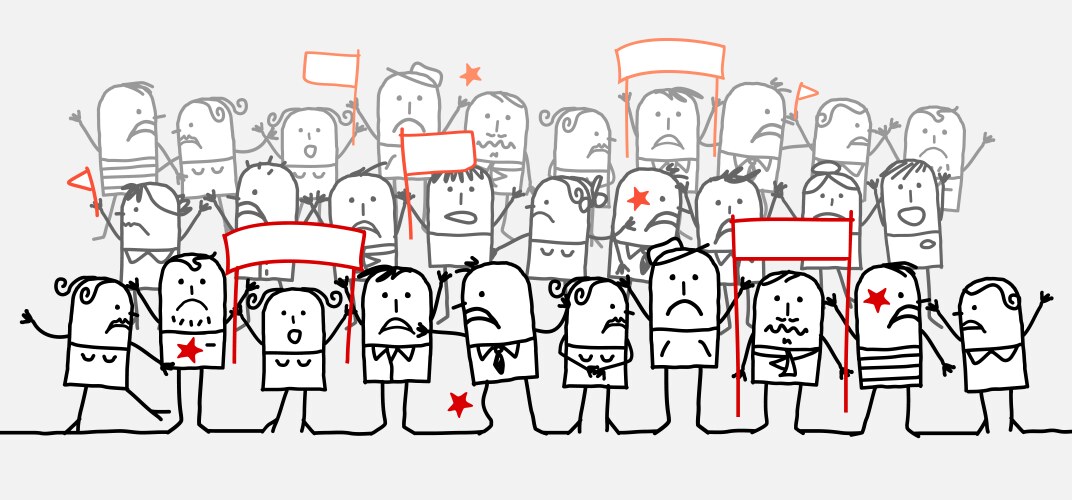 Cartoon Crowd Angry Vector Images (over 710)