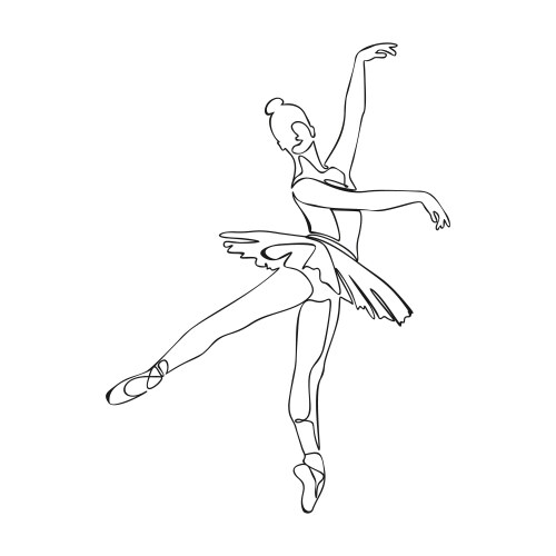 Continuous line art drawing ballet dancer Vector Image