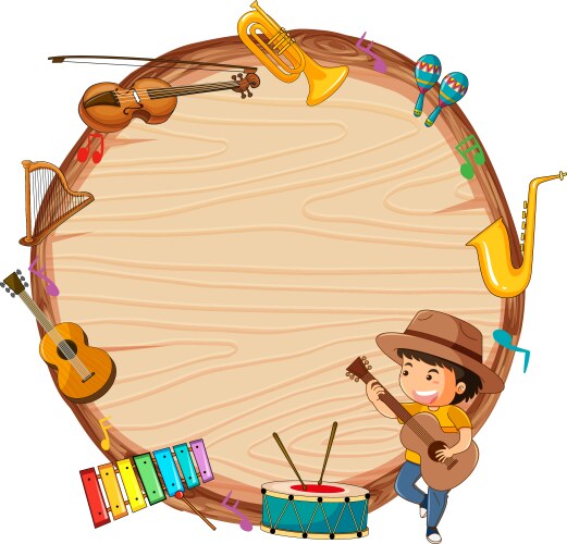 Border template with musical instruments Vector Image