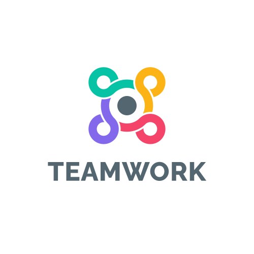 Human teamwork together logo Royalty Free Vector Image