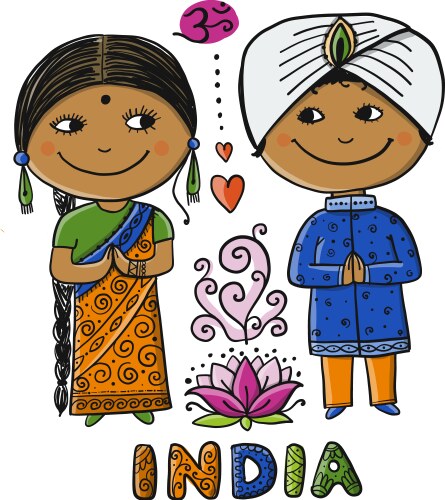 Indian people sketch for your design Royalty Free Vector