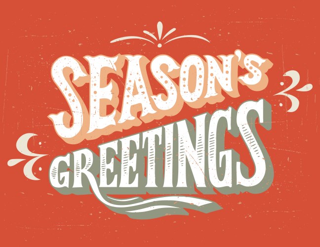 Seasons greetings hand lettering Royalty Free Vector Image