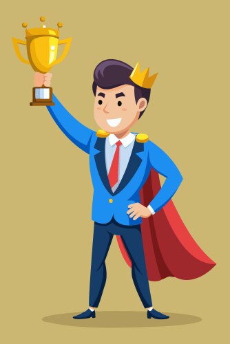 Superhero Businessman Navigating Maze Challenge Vector Image