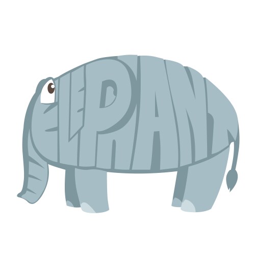 Abc cartoon elephant Royalty Free Vector Image