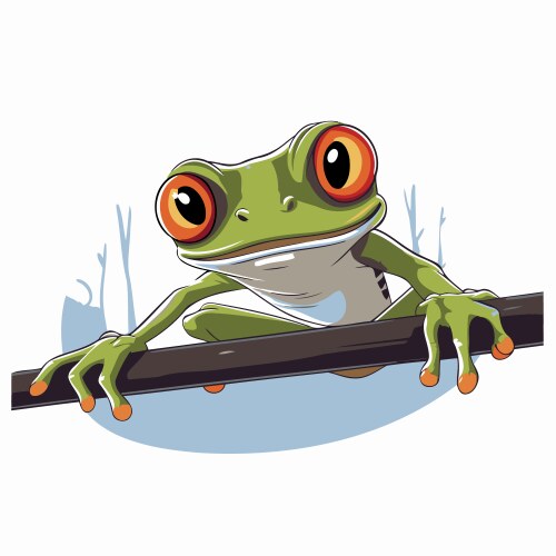 Cute cartoon frog isolated on white background Vector Image