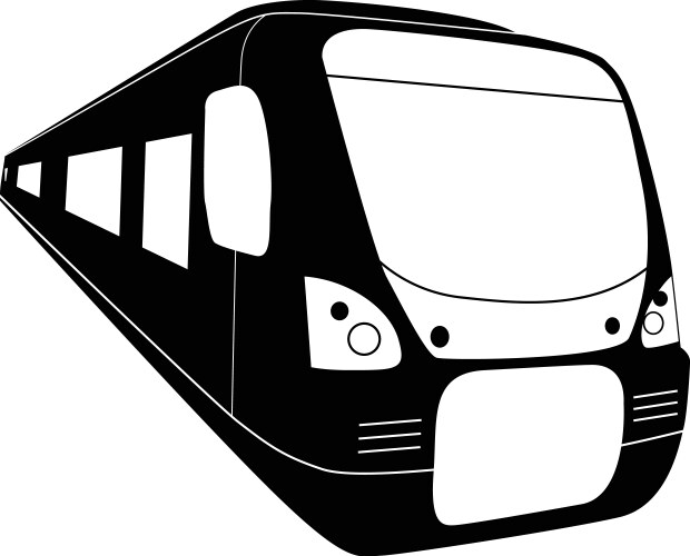 Train Track Circle Silhouette Royalty Free Vector Image