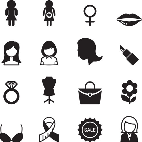 Man woman user icons set Royalty Free Vector Image