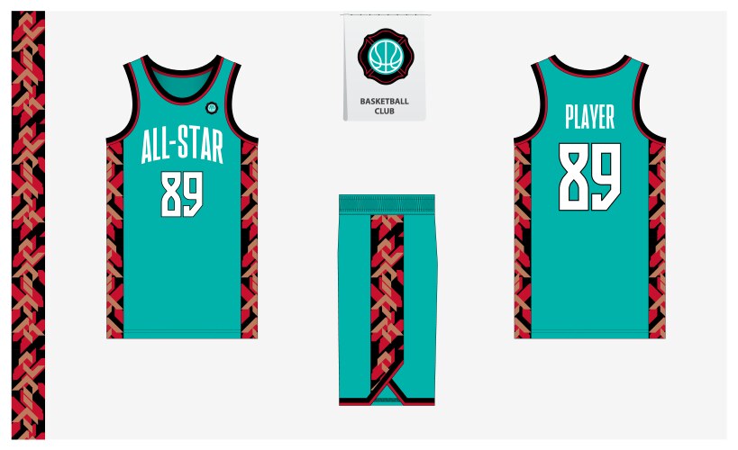 Basketball uniform mockup template design Vector Image