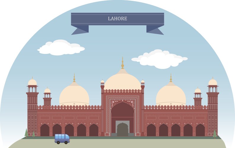 Outline lahore pakistan city skyline with white Vector Image