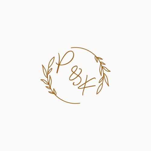 Letter pk wedding monogram logo design Royalty Free Vector