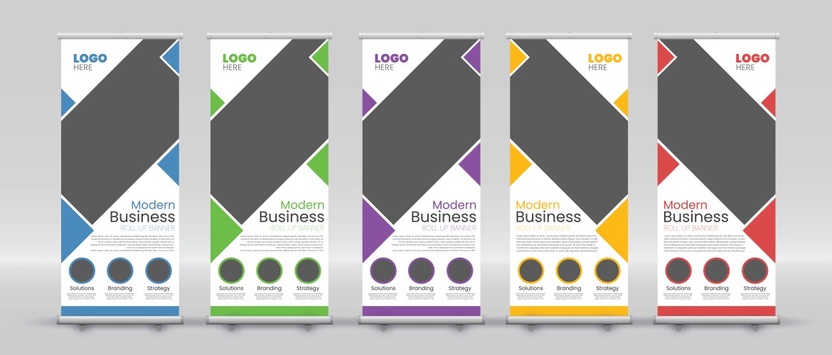 Wave roll up banner design set Royalty Free Vector Image