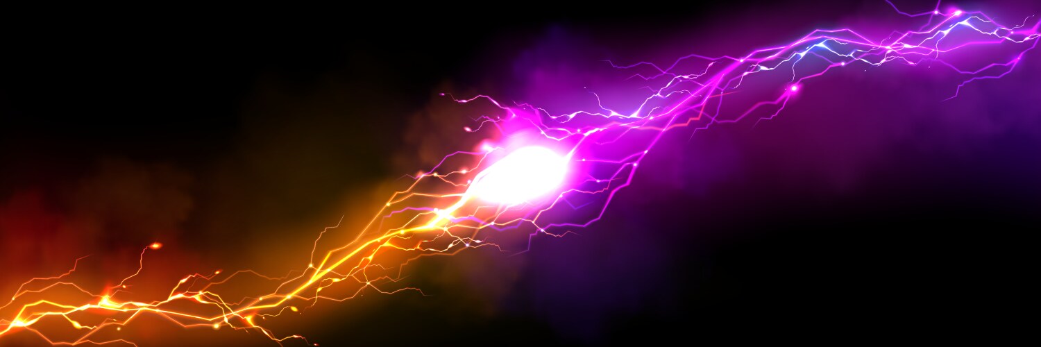 Thunder vs light effect background bolt energy Vector Image